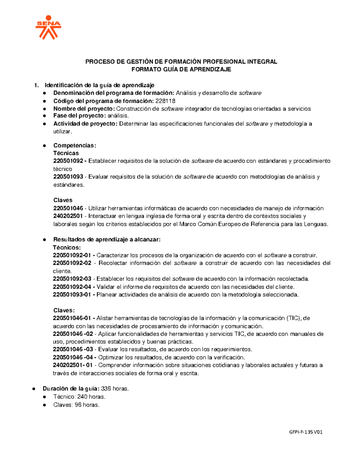 Guia aprendizaje 01 - tarea descripcion 4 nota 3 - PROCESO DE GESTIÓN DE FORMACIÓN PROFESIONAL ...
