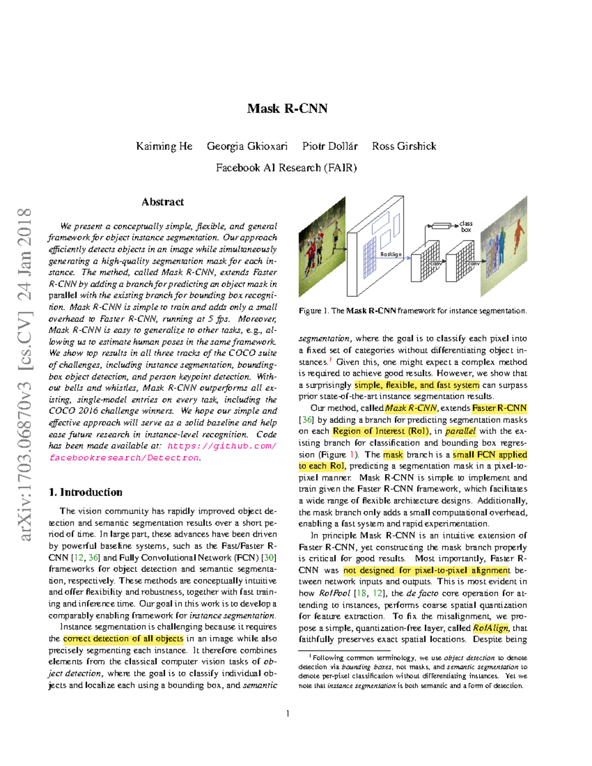 Mask R-CNN - Mark R-CNN and its applications - Mask R-CNN Kaiming He ...