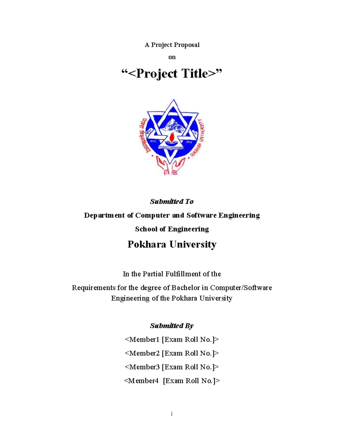 Proposal template - A Project Proposal on “ ” Submitted To Department ...
