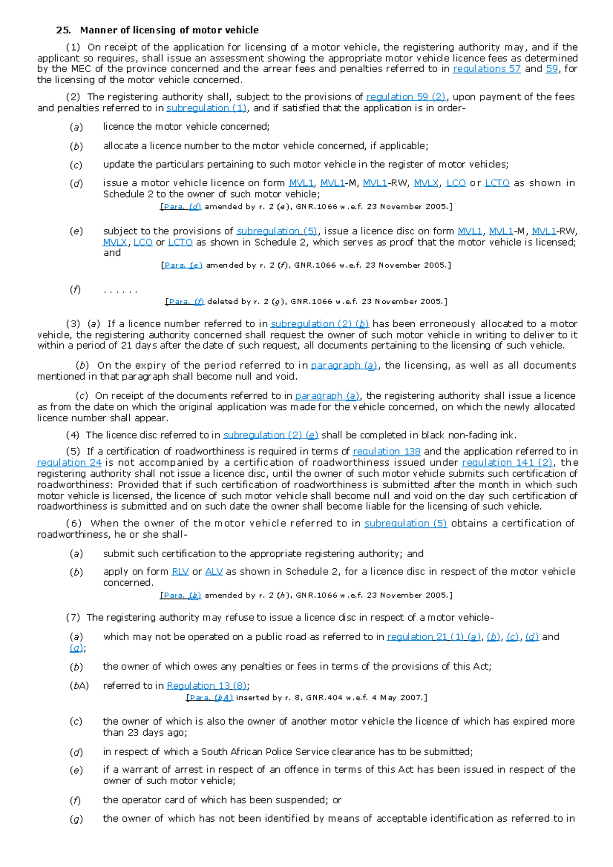 25. Manner of licensing of motor vehicle - 25. Manner of licensing of ...