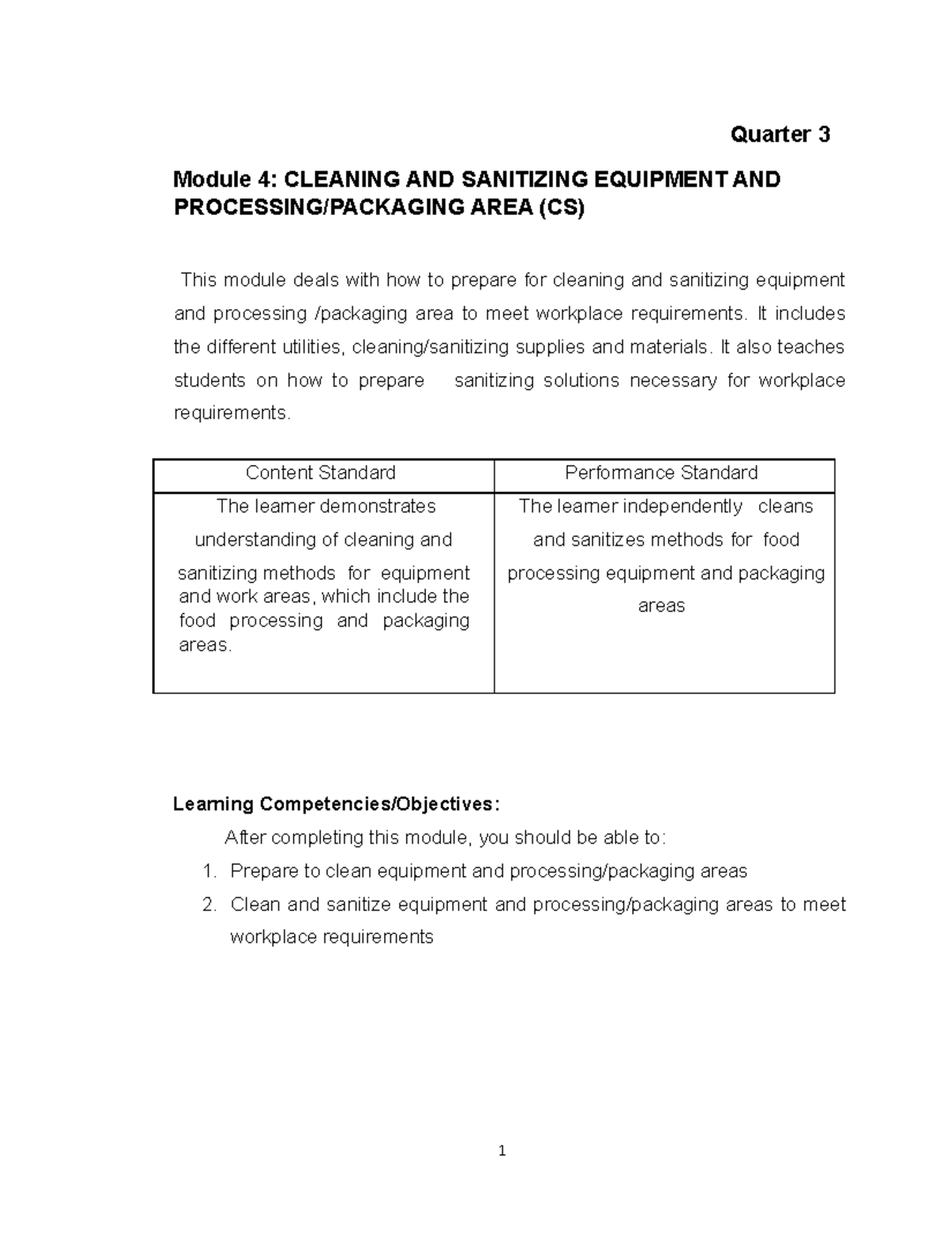 Agricultural AND Fishery Quarter 3 - Quarter 3 Module 4: CLEANING AND ...
