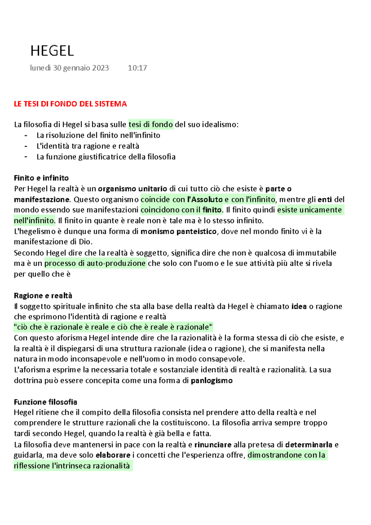 Hegel - Questo organismo coincide con l'Assoluto e con l'infinito ...
