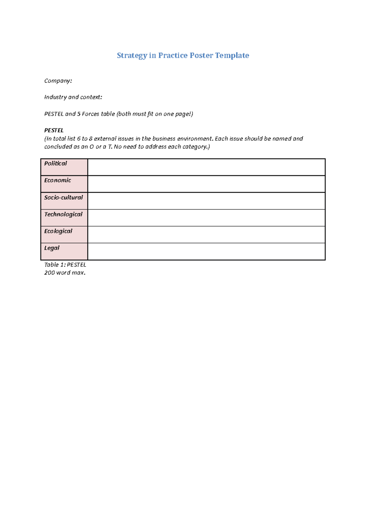 Poster template with guidance - Strategy in Practice Poster Template ...