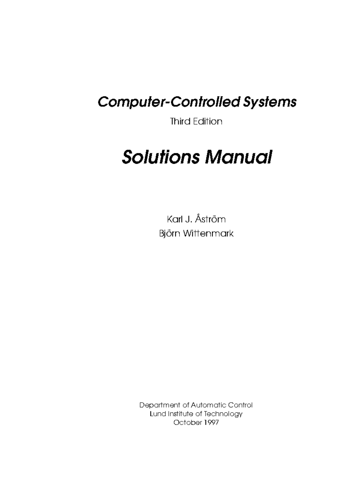 Solucionário Computer-Controlled Systems - Computer-Controlled Systems ...