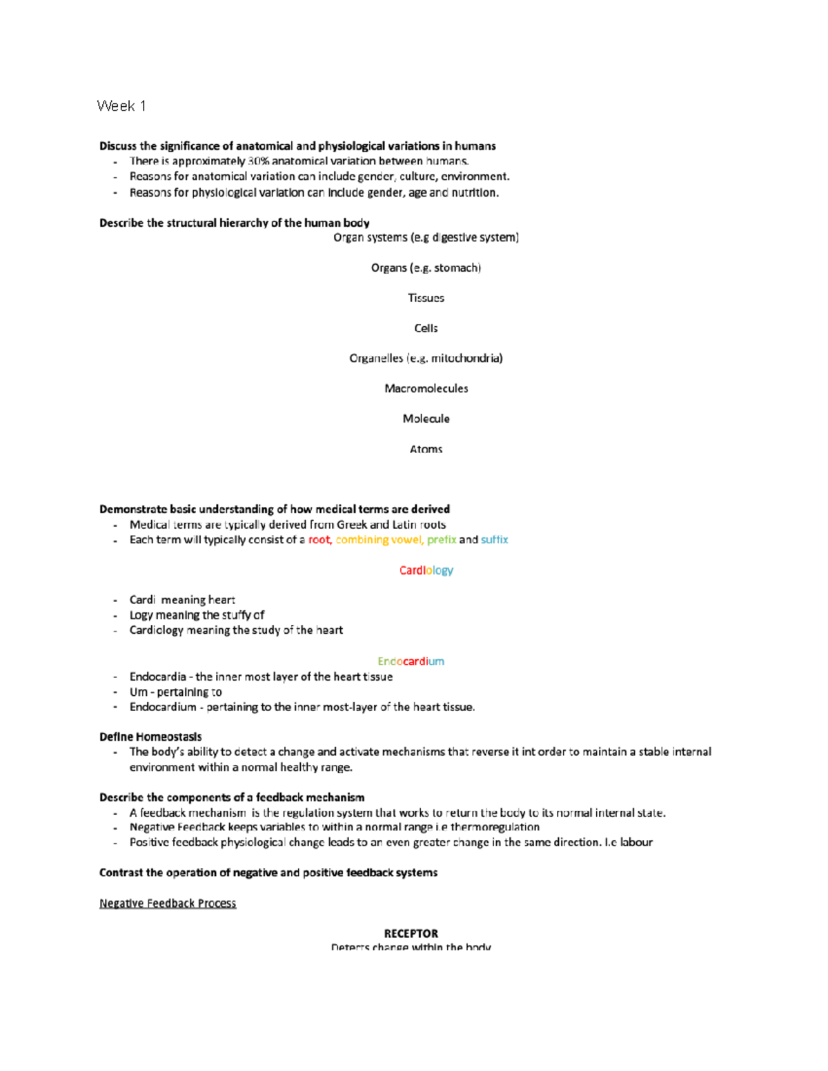 Human Body Weeks 1-4 Revision - Week Monosaccharides - simple sugar ...