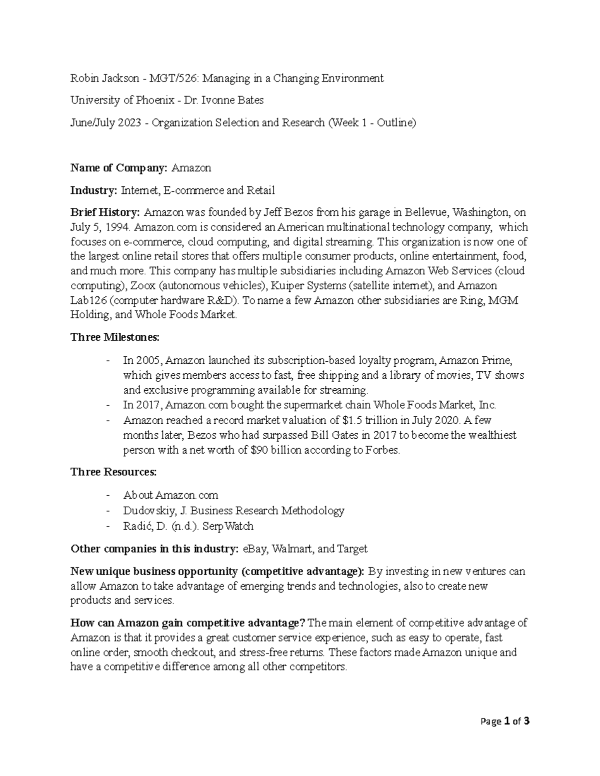 Assessment Prep Organization Selection and Research - Robin Jackson ...