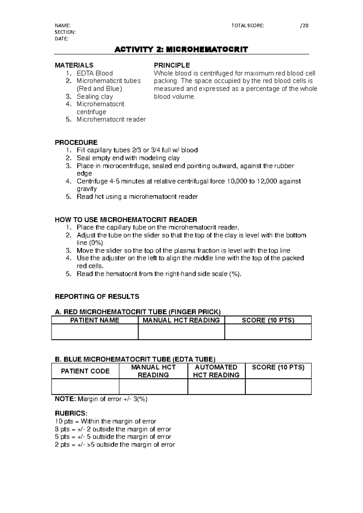 Activity Sheet 1 AND 2 Midterms - NAME: TOTAL SCORE: / SECTION: DATE: ACTIVITY 2 ...