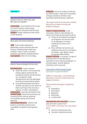 Immuno SERO Review Questions Chapter 1 7 WITH Answers - IMMUNO-SERO ...