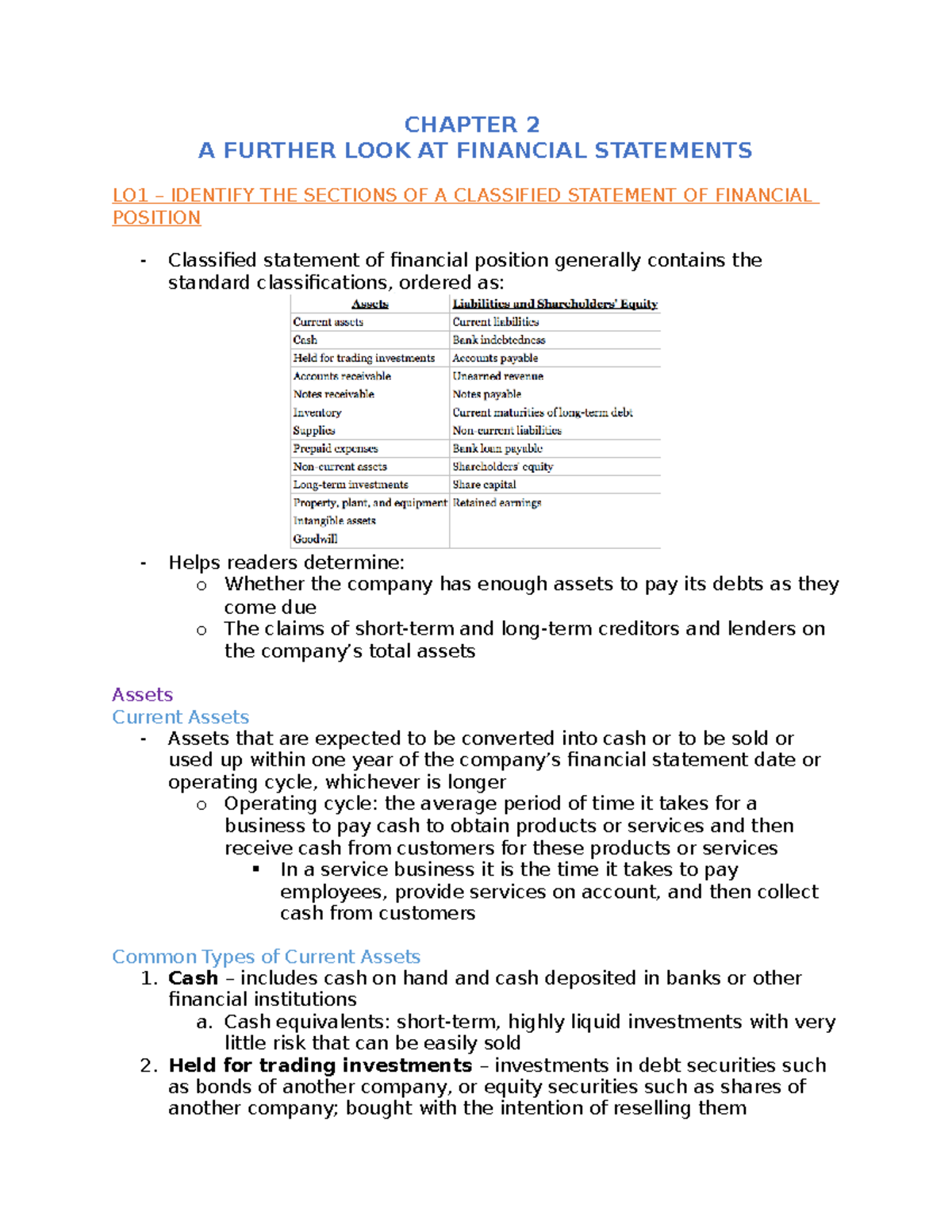 Chapter 2 - Intro Financial Accounting - CHAPTER 2 A FURTHER LOOK AT ...