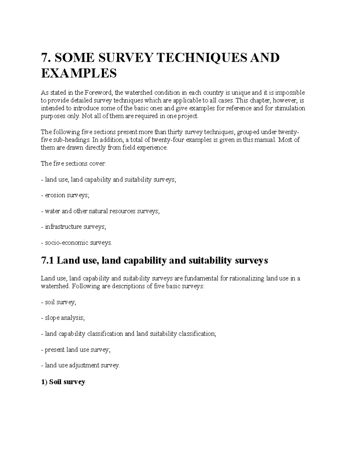 Soil survey - field data collection trial - 7. SOME SURVEY TECHNIQUES ...