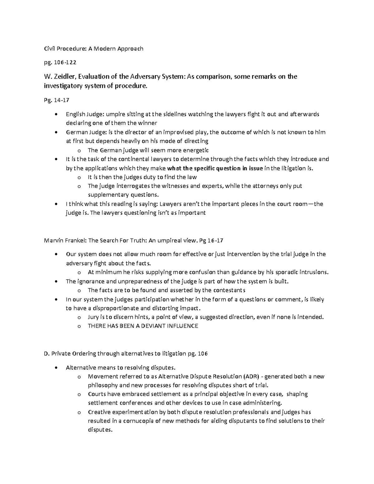 Civil Procedure Reading - Civil Procedure: A Modern Approach pg. 106 ...