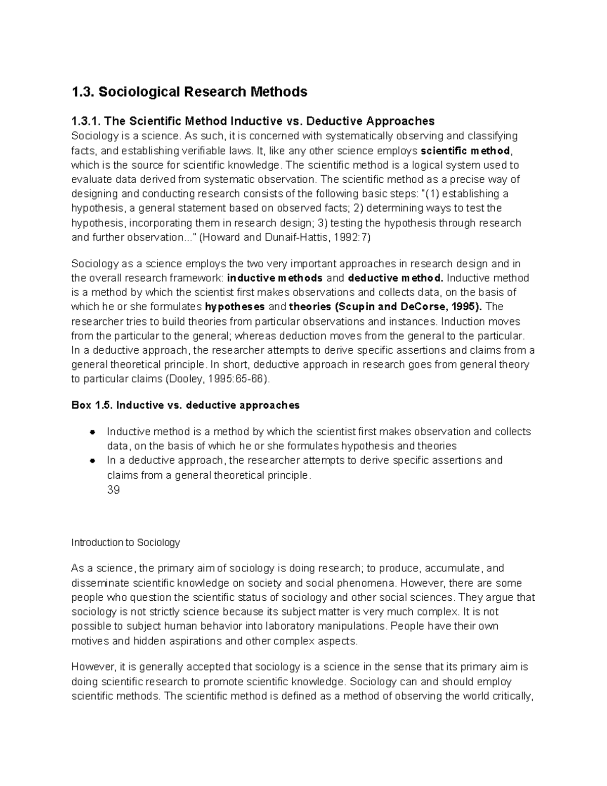 Sociology Notes 5 - 1. Sociological Research Methods 1.3. The ...