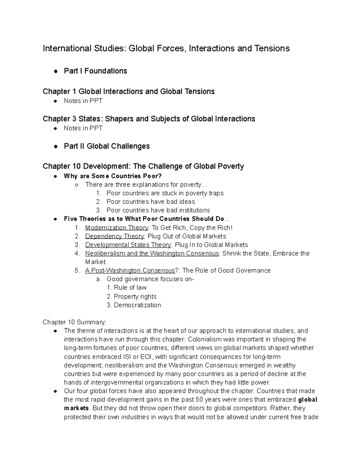 International Studies Global Forces, Interactions and Tensions - .. 1 ...