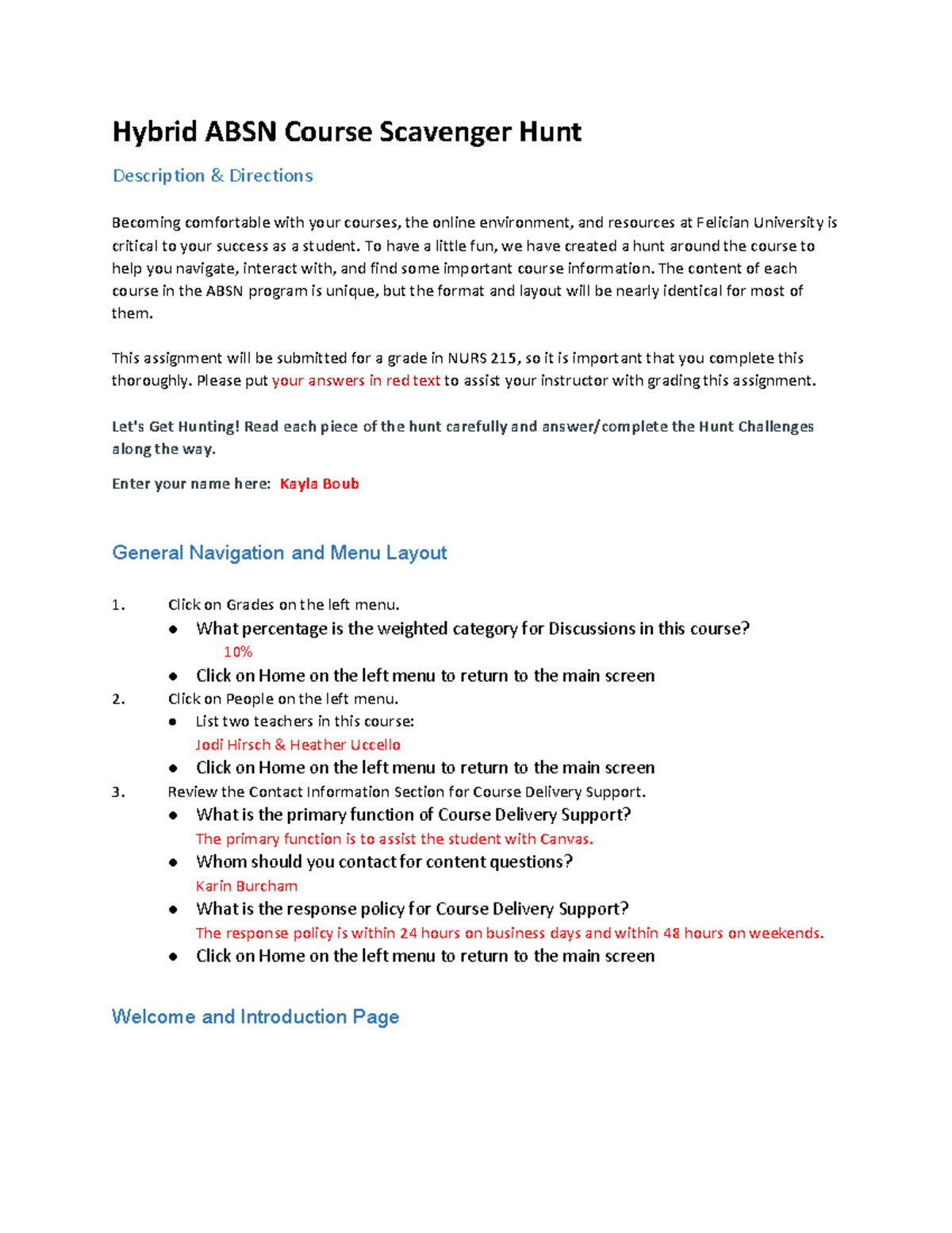 Orientation scavenger hunt - Hybrid ABSN Course Scavenger Hunt ...