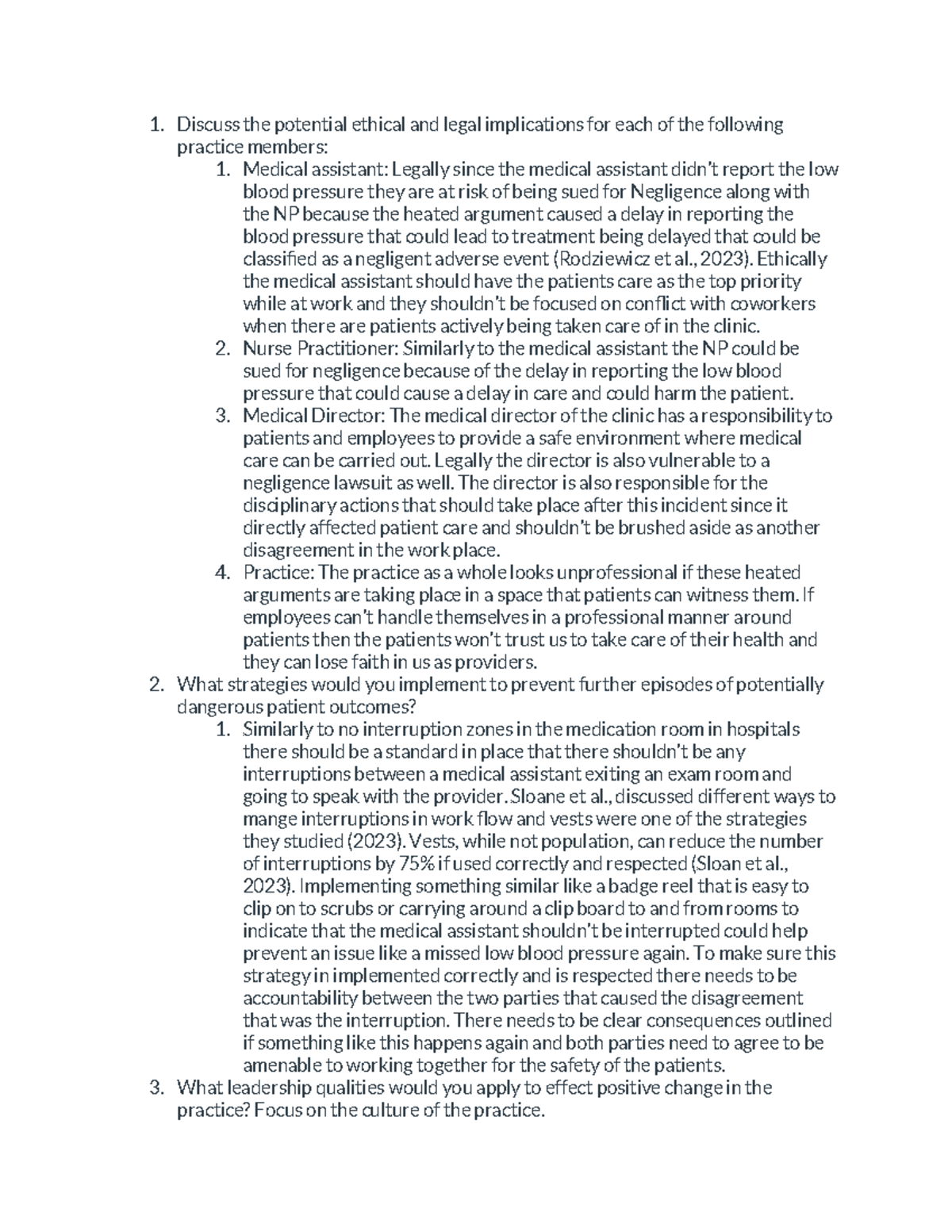 Week 5 discussion - week 5 - Discuss the potential ethical and legal implications for each of ...