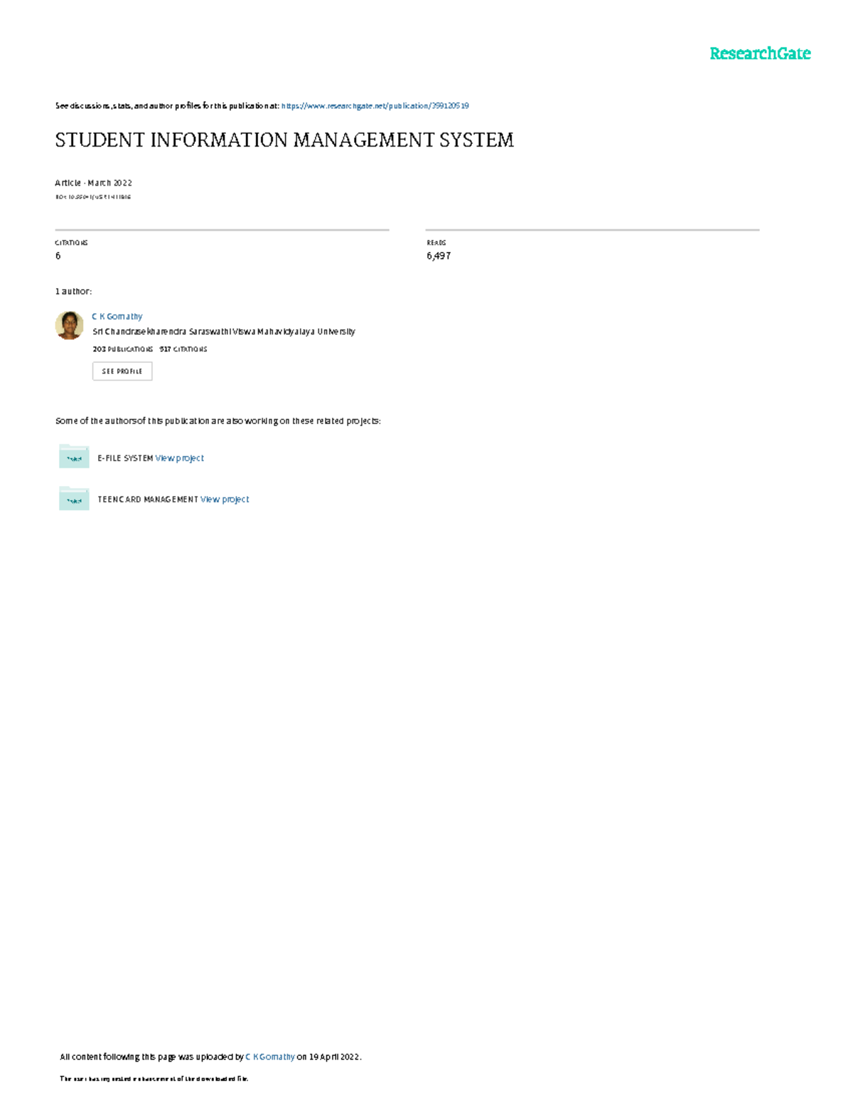 Studentinformationmanagementsystem - See discussions, stats, and author ...