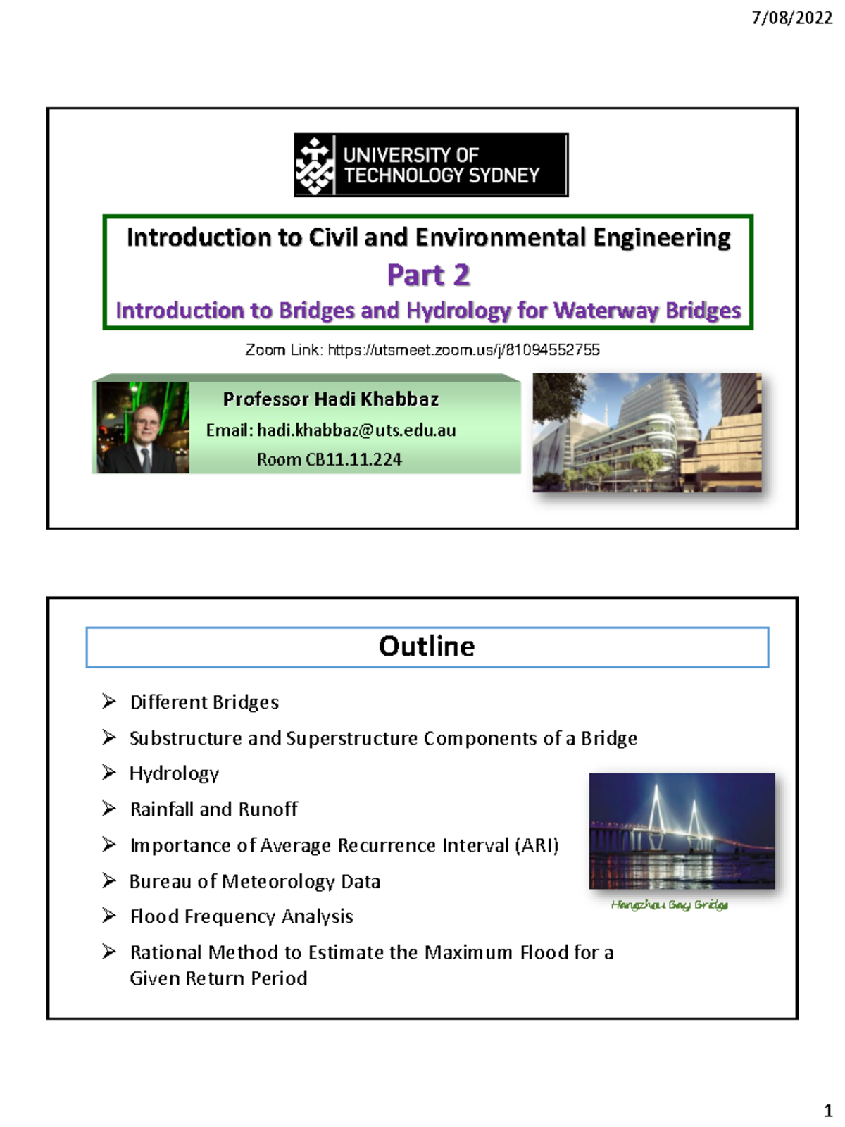 Workshop 2 - Civil and Environmental Engineering - 2022s - Professor Hadi Khabbaz Email: - Studocu