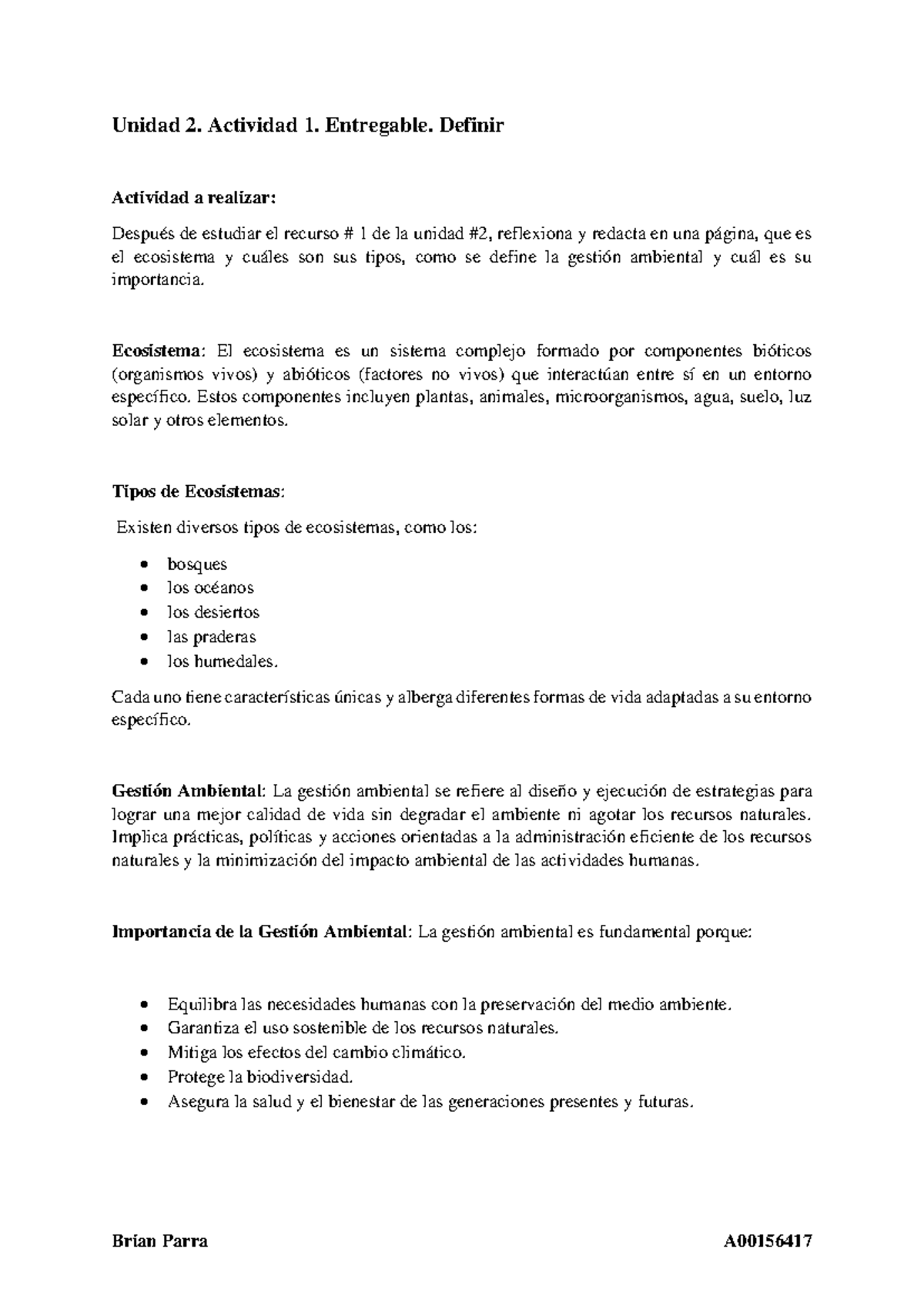 Unidad 2. Actividad 1. Entregable. Definir - Brian Parra - Brian Parra ...