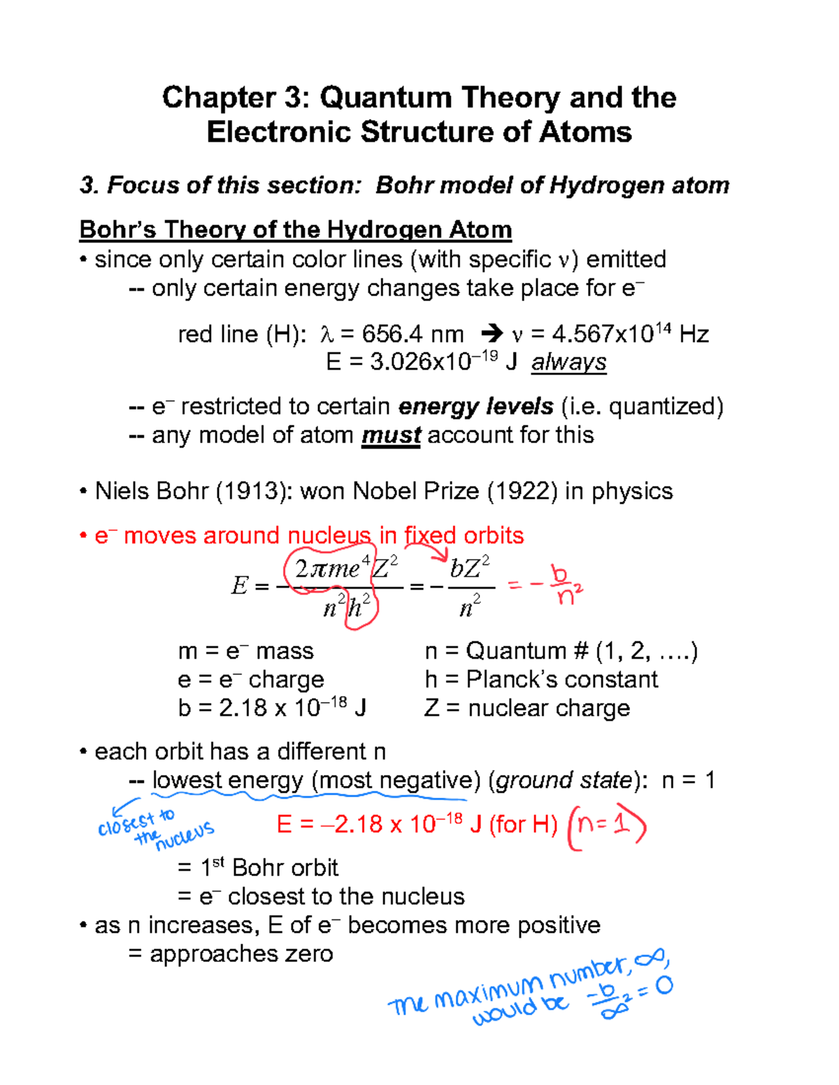 Ch 3.3. Bohr model of Hydrogen atom - Chapter 3: Quantum Theory and the ...
