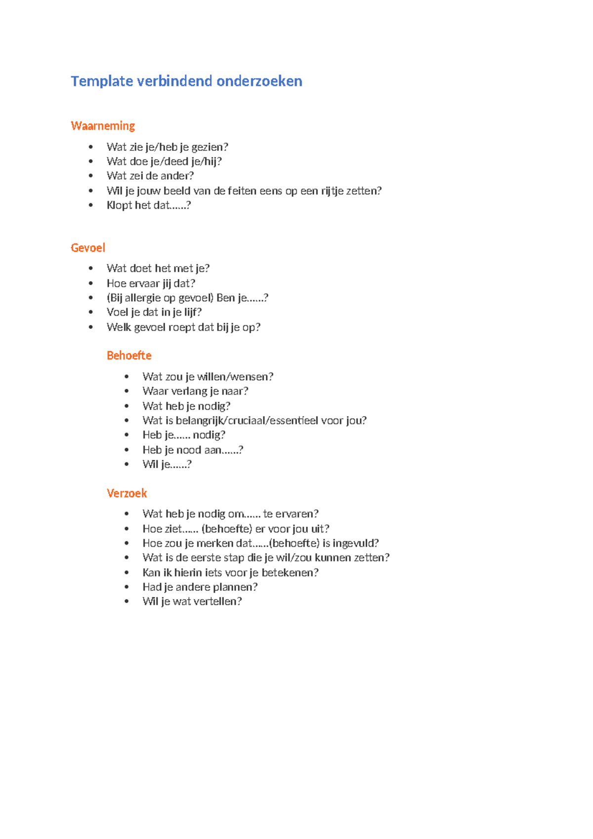 Template verbindend onderzoeken - Template verbindend onderzoeken ...