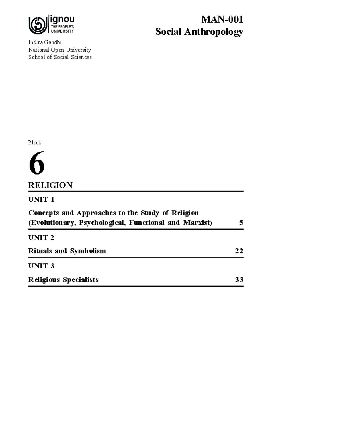 Block-6 - notes - Block 6 RELIGION UNIT 1 Concepts and Approaches to ...