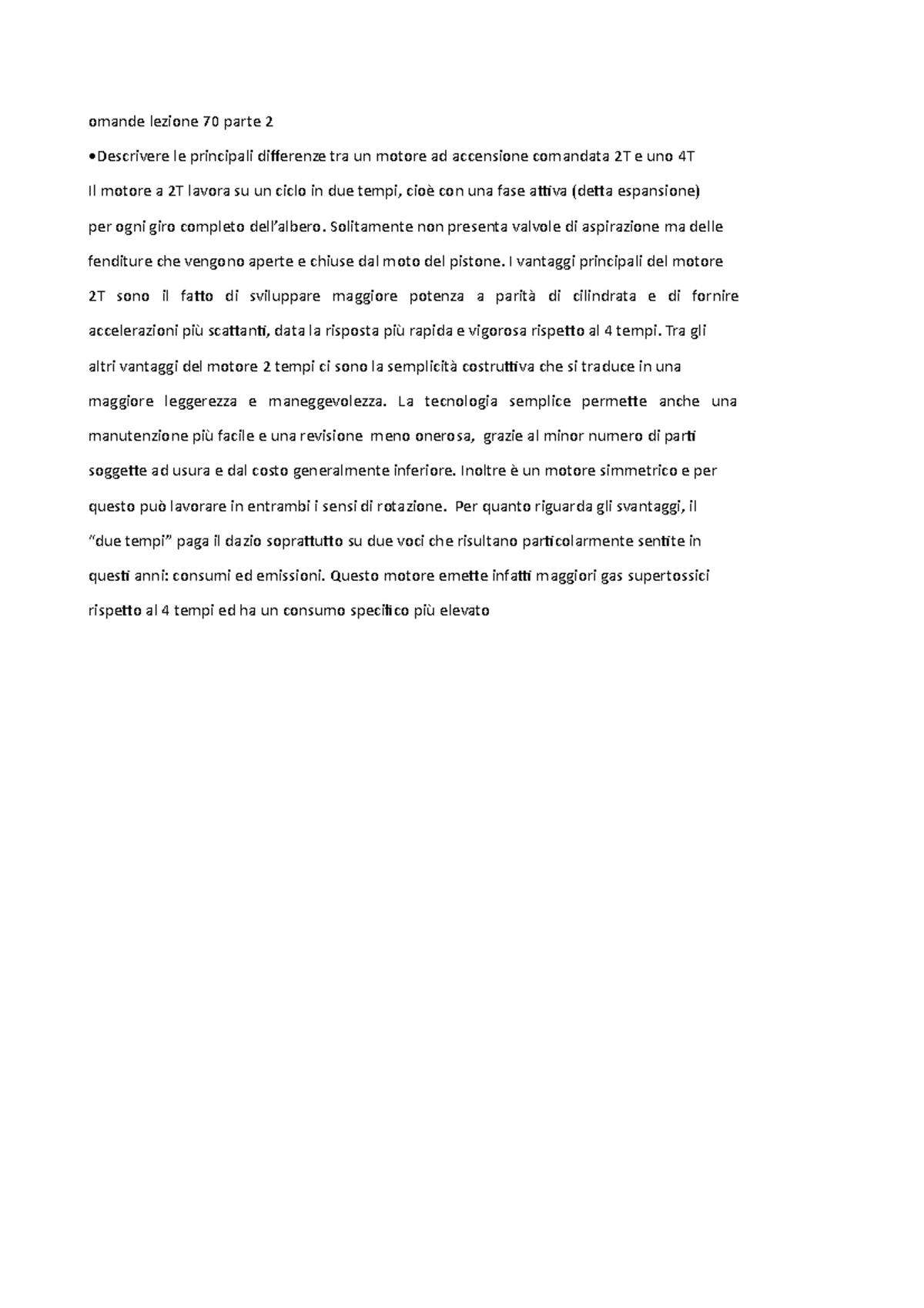 Omande lezione 70 parte 2 - omande lezione 70 parte 2 •Descrivere le ...