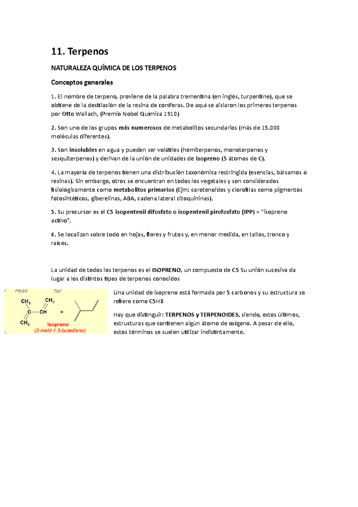 11 terpenos - Tema 11 - 11. Terpenos NATURALEZA QUÍMICA DE LOS TERPENOS ...