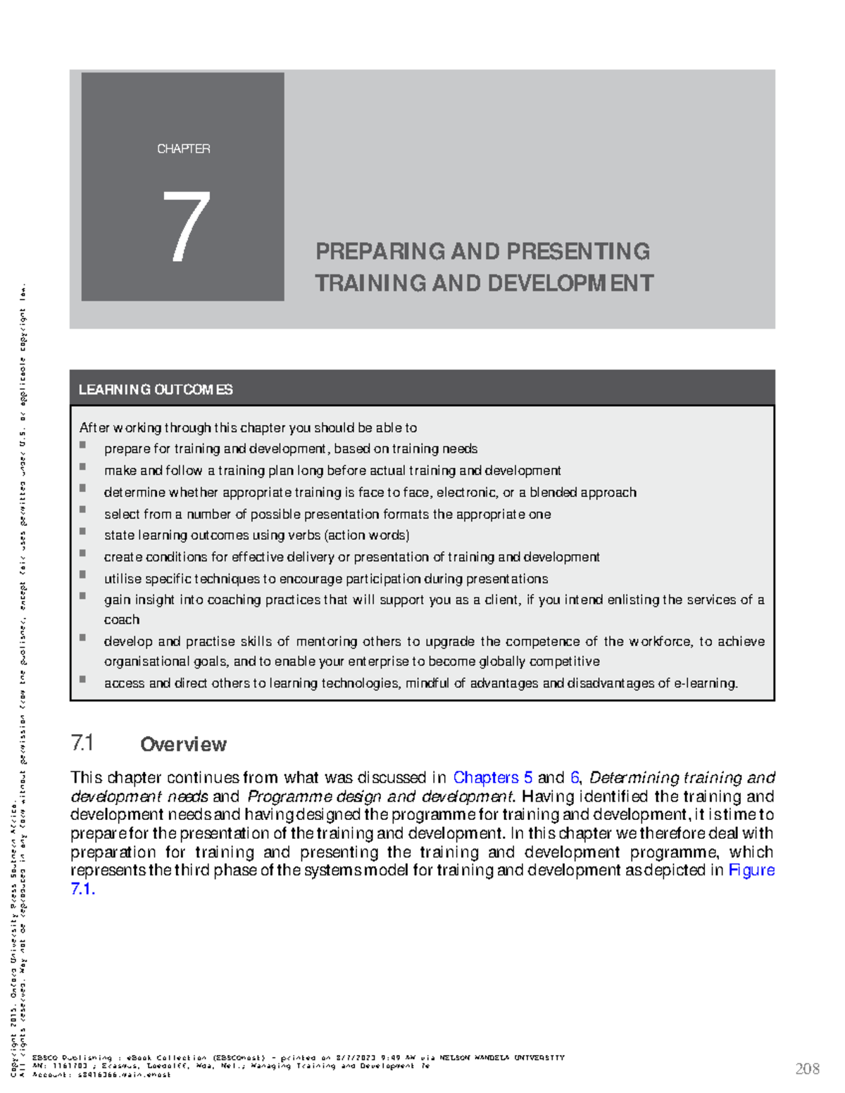 Chapter 7Preparing And P Managin - ####### 208 7. CHAPTER 7 PREPARING AND PRESENTING TRAINING ...