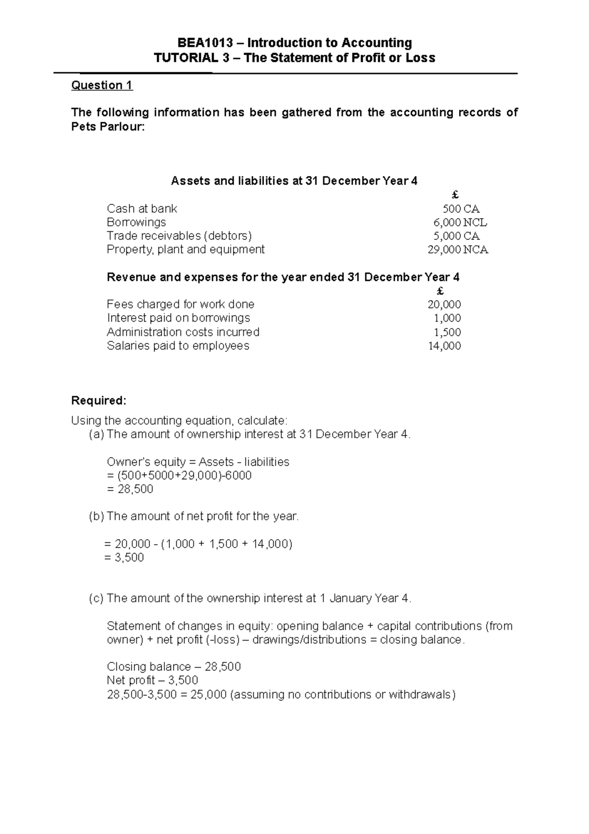 Tutorial week 4 - A combination of the lecture notes and textbook ...
