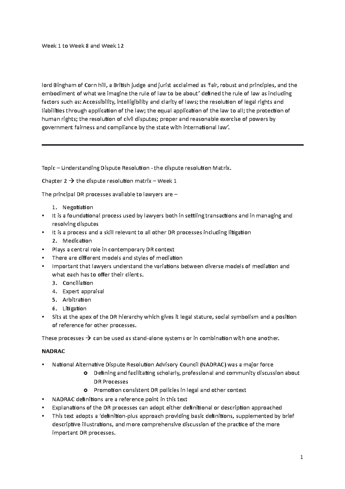 ADR Final exam notes - All the weeks - with flow charts - Week 1 to ...