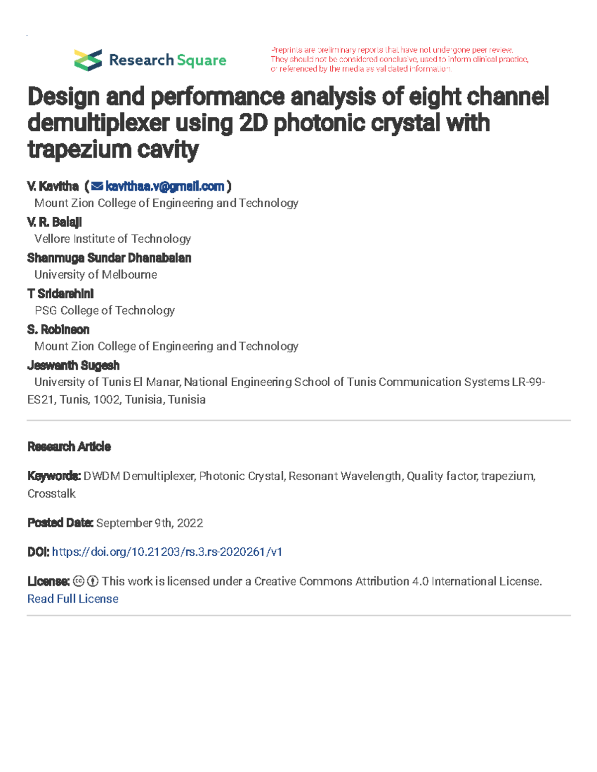 Design and performance analysis of eight channel d - Design and ...