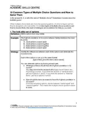 Handout multiple choice best practices