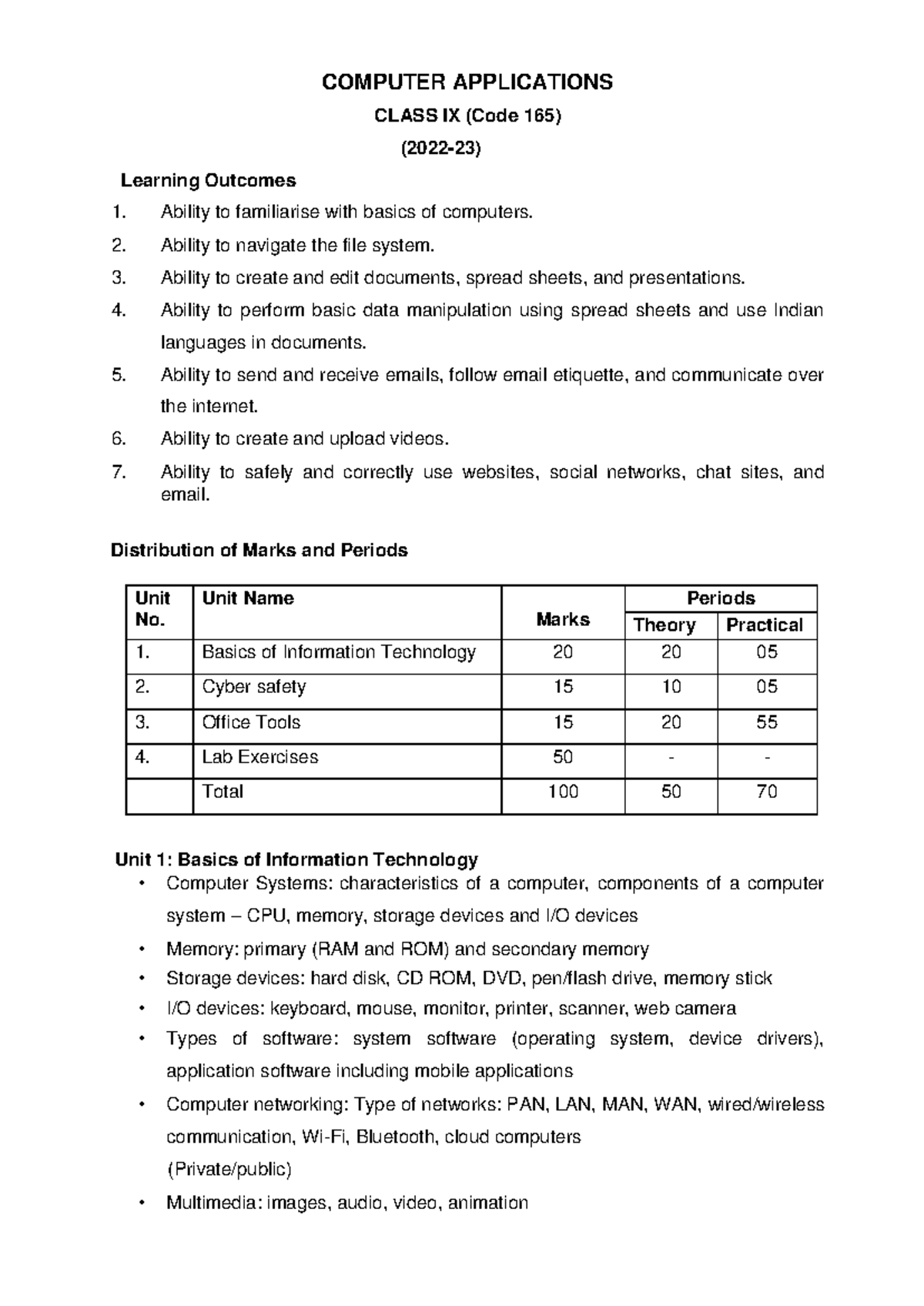 Computer Applications Sec 2022-23 - COMPUTER APPLICATIONS CLASS IX ...