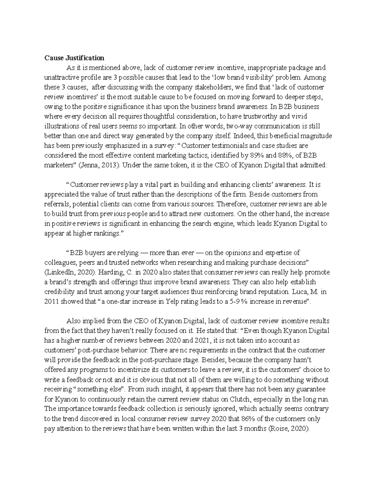 Cause Validation + Justification analysis (12) - Cause Justification As ...