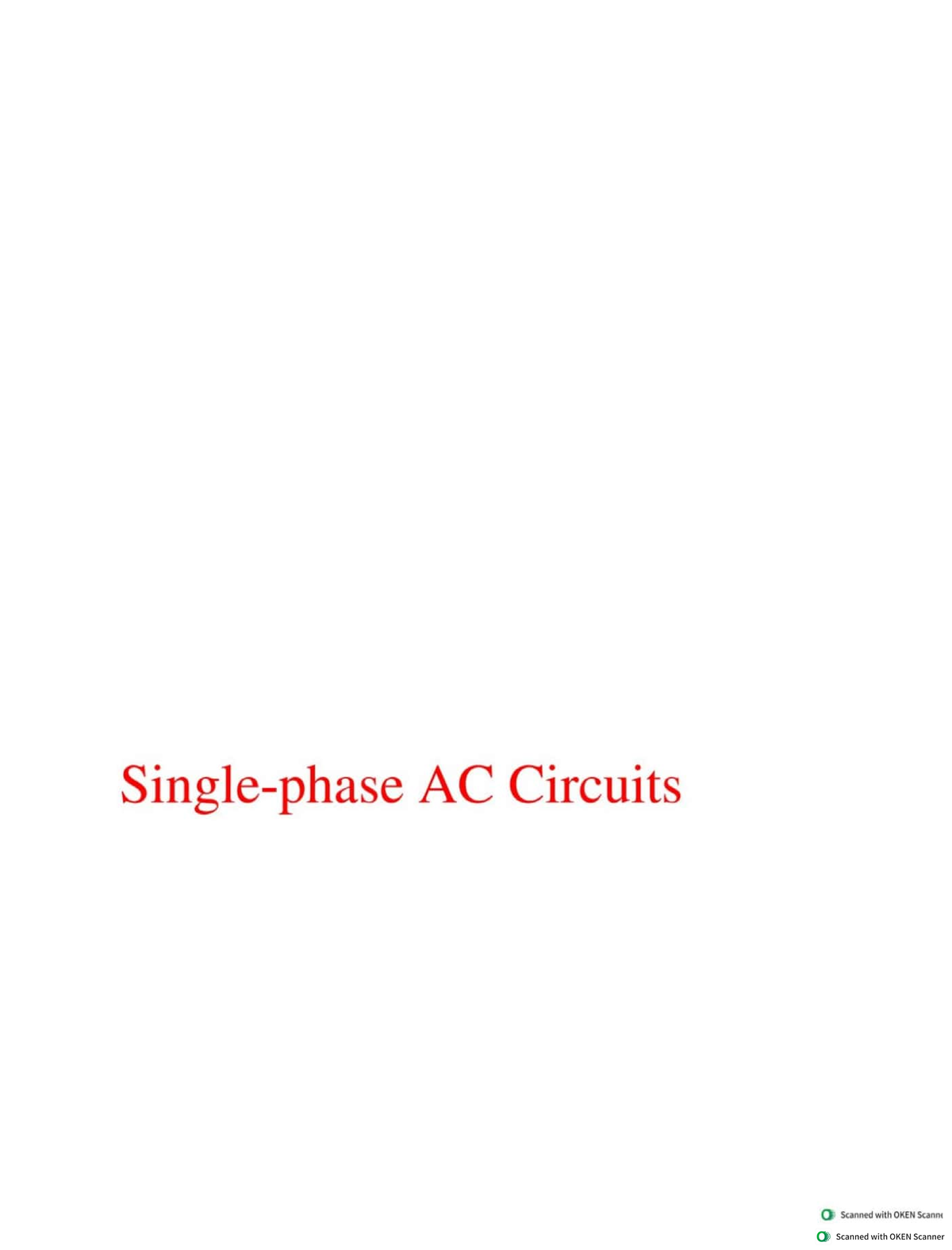 Single- Phase AC Circuits - Electrical engineering - Studocu