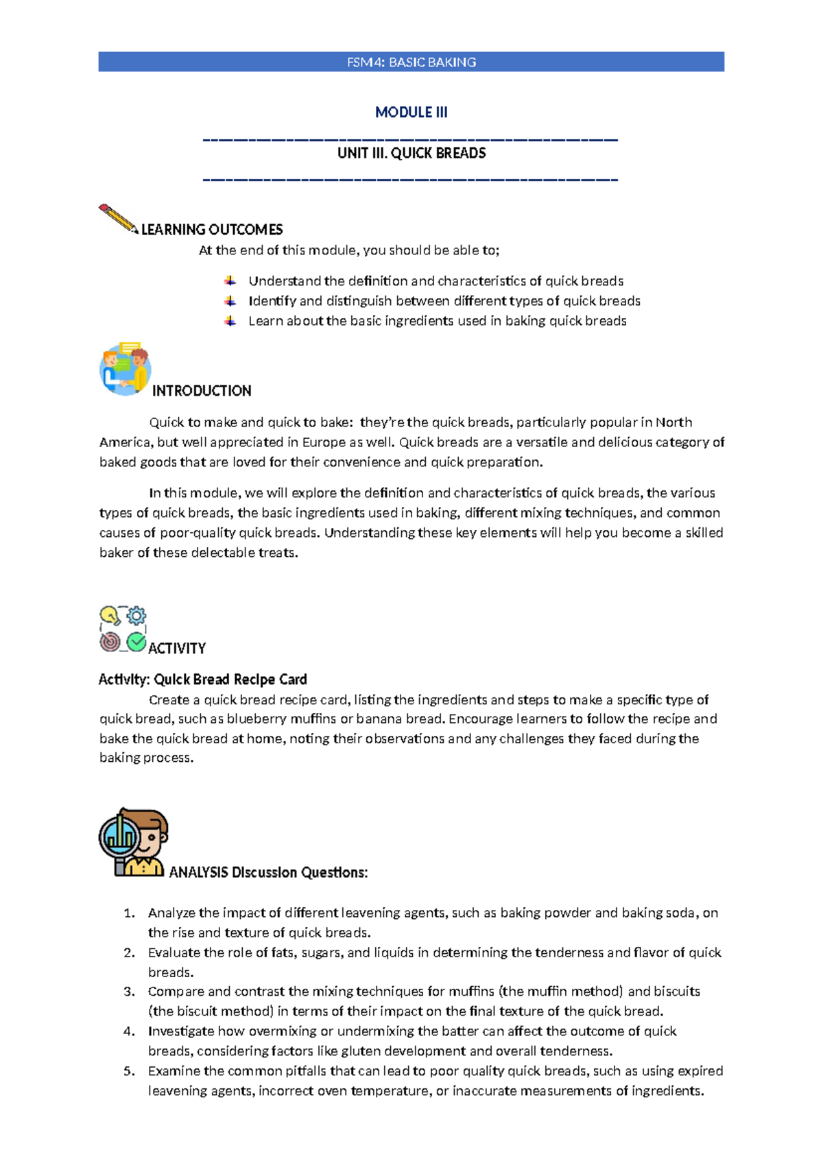 Basic-Baking-Module - this module is about basic baking. - MODULE III ...