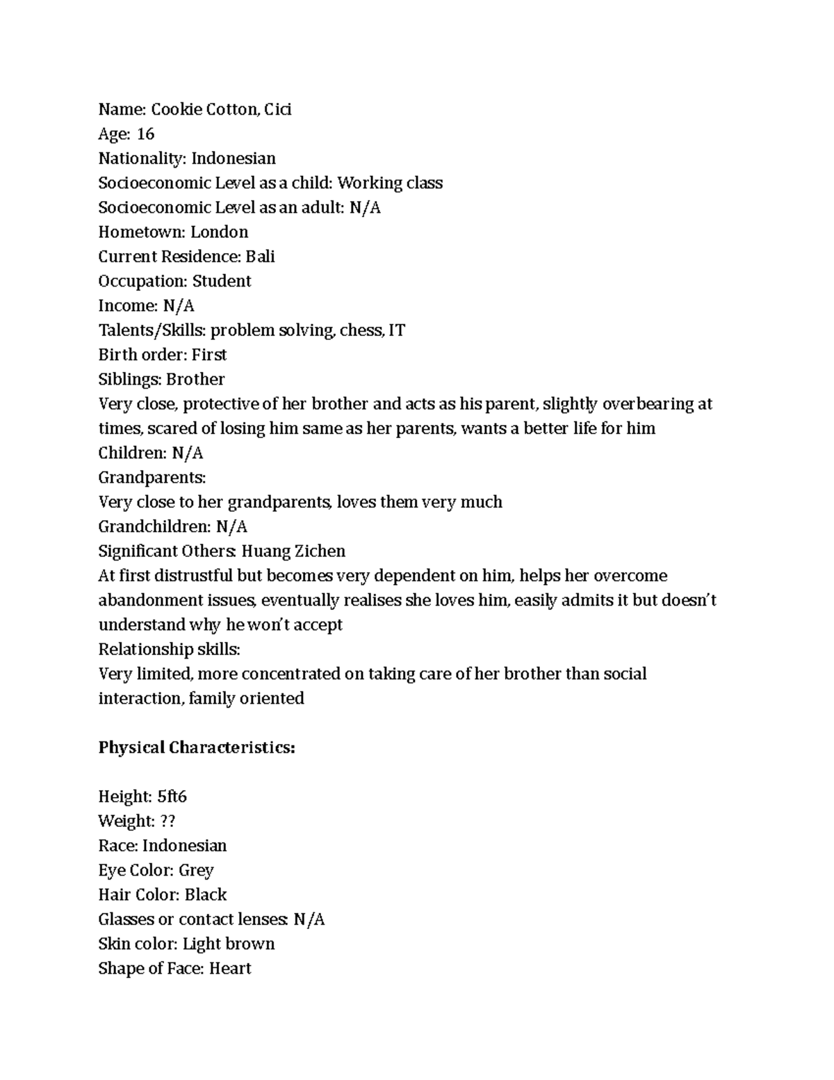 character outline - character characteristics for writing a character ...