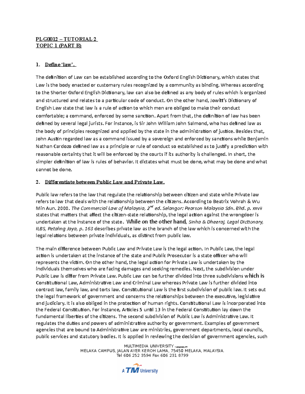 GPOL Tuorial - Topic 1 (Part B) - PLG0012 – TUTORIAL 2 TOPIC 1 (PART B ...