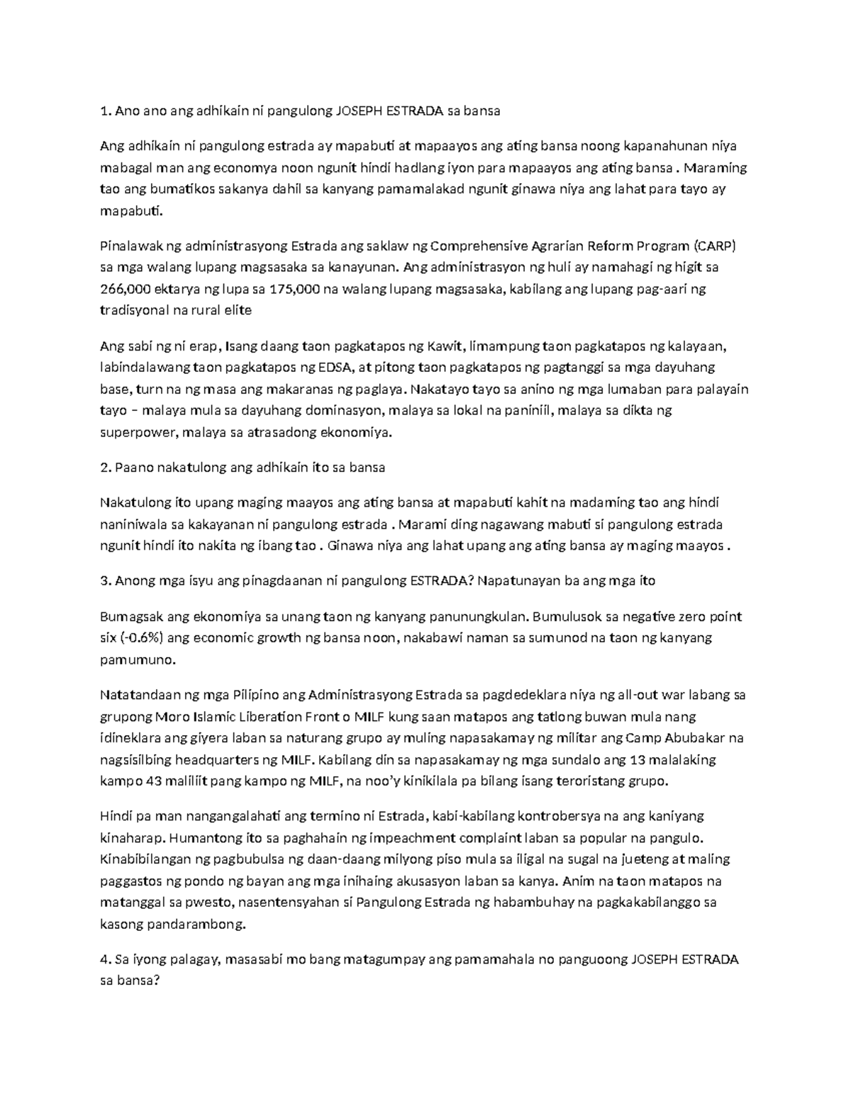 1. Ano ano ang-WPS Office - Ano ano ang adhikain ni pangulong JOSEPH ...