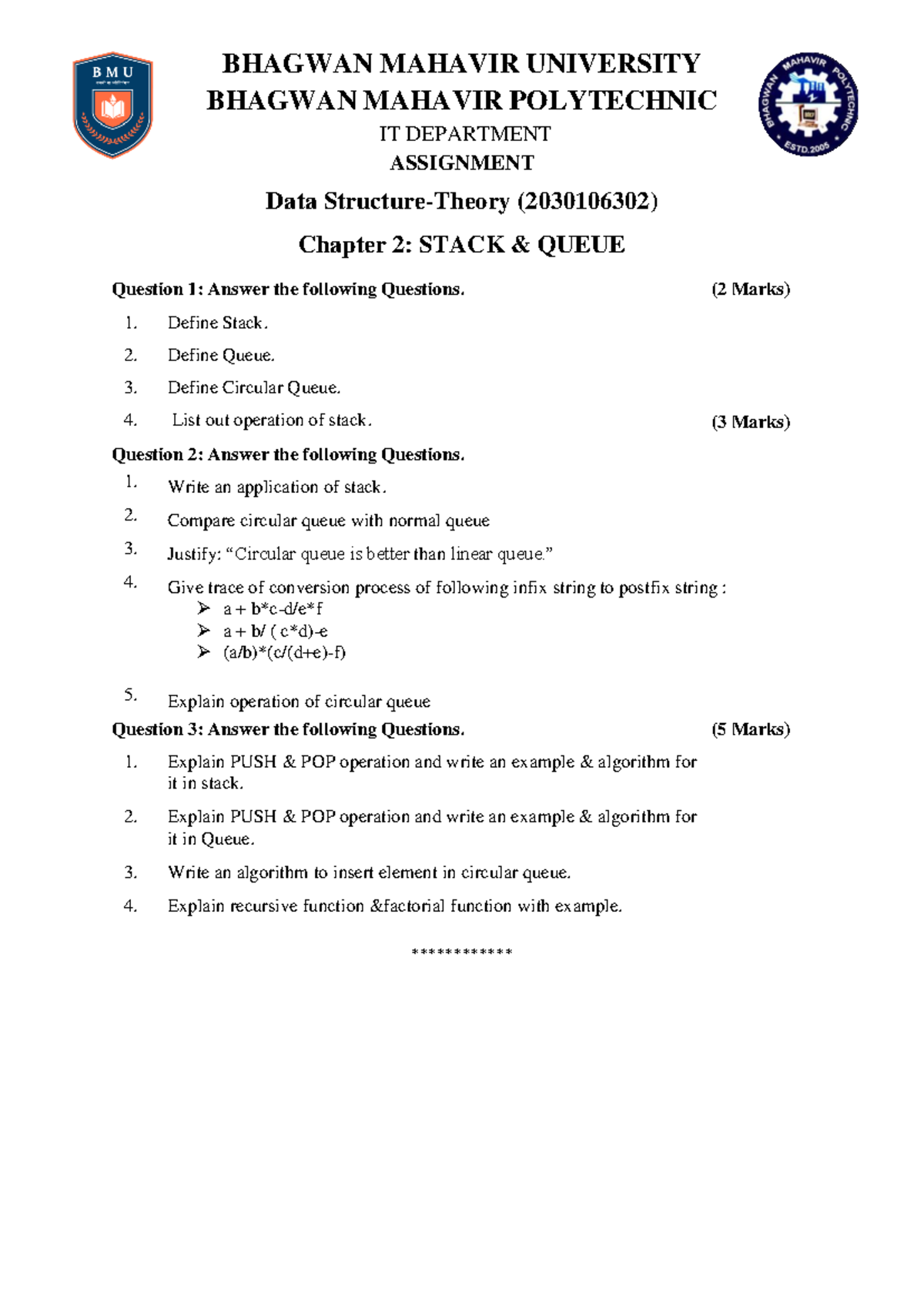 Unit 2 assignment - BHAGWAN MAHAVIR UNIVERSITY BHAGWAN MAHAVIR ...