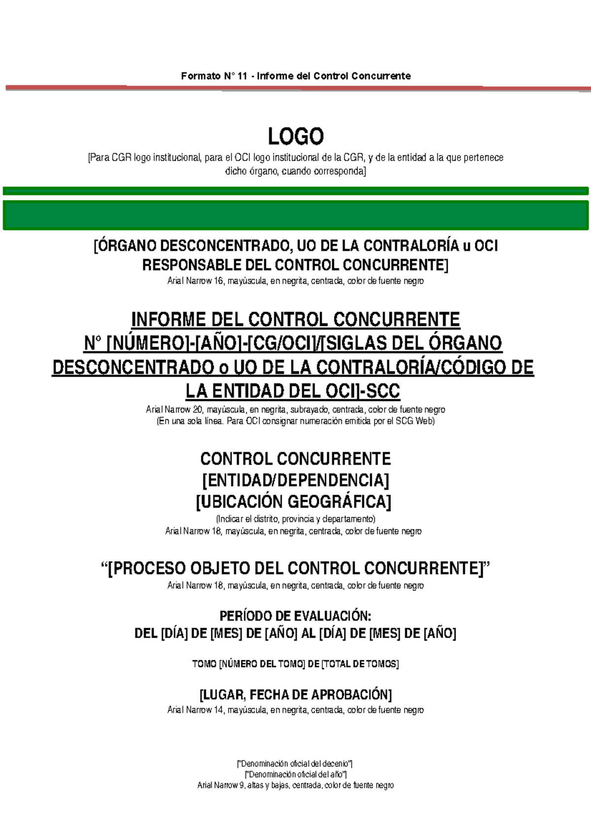 Formato 11-Informe del Control Concurrente - auditoria de Sector Público - UNC - Studocu
