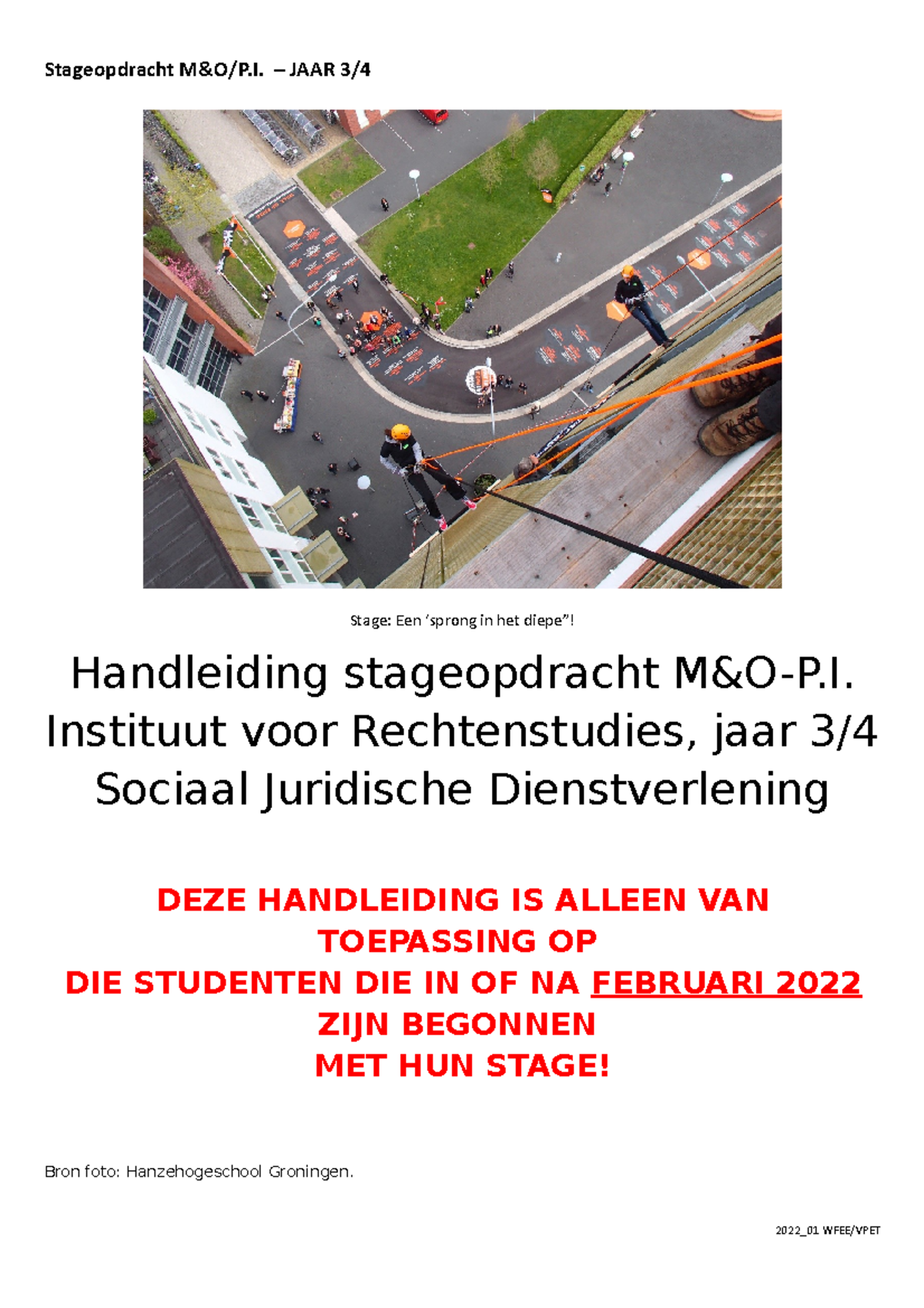 Stageopdracht MO-PI - stage - Stage: Een ‘sprong in het diepe ...