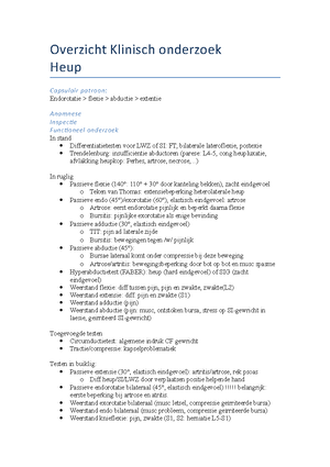 HOAC II stroomschema - Fysiotherapie - Studeersnel
