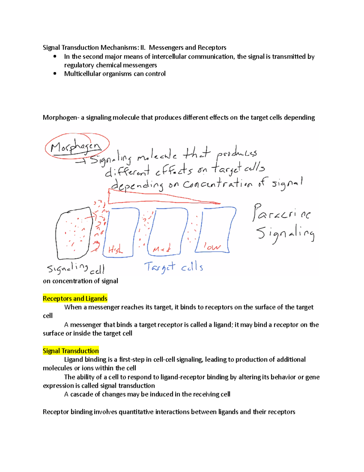 Signal Transduction Mechanisms - Messengers and Receptors In the second ...