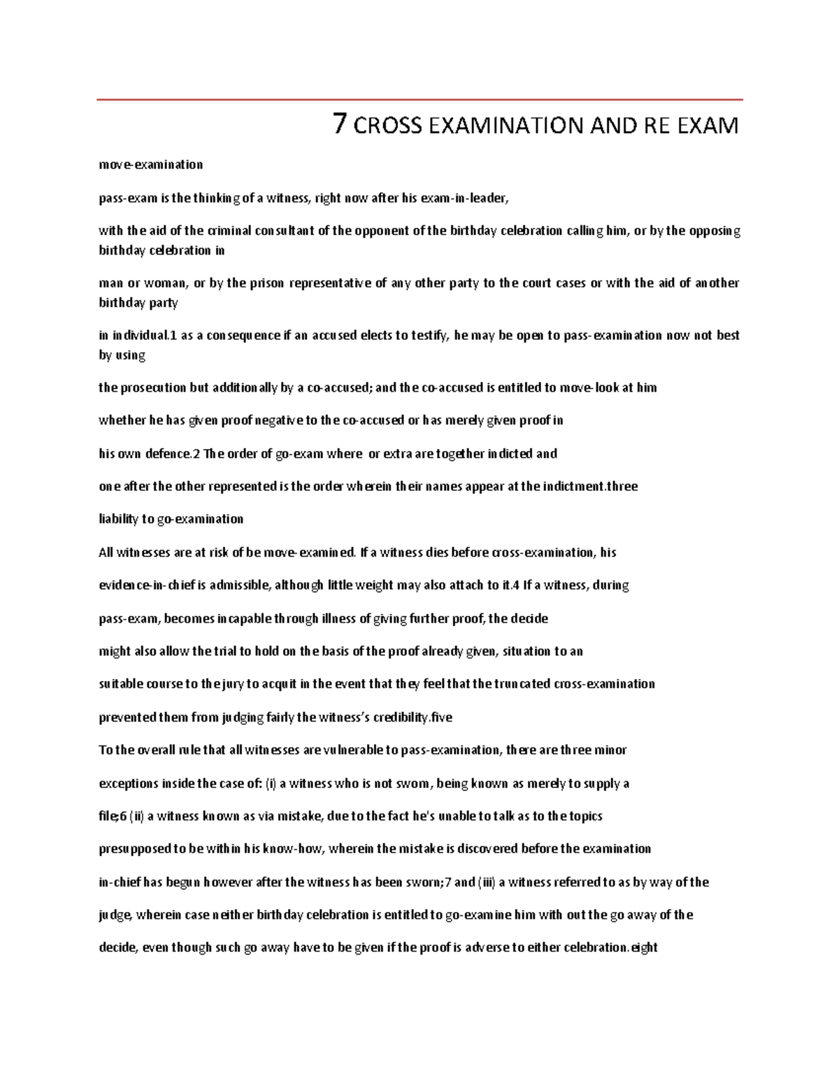 7 cross examination and re exam - 7 CROSS EXAMINATION AND RE EXAM move ...