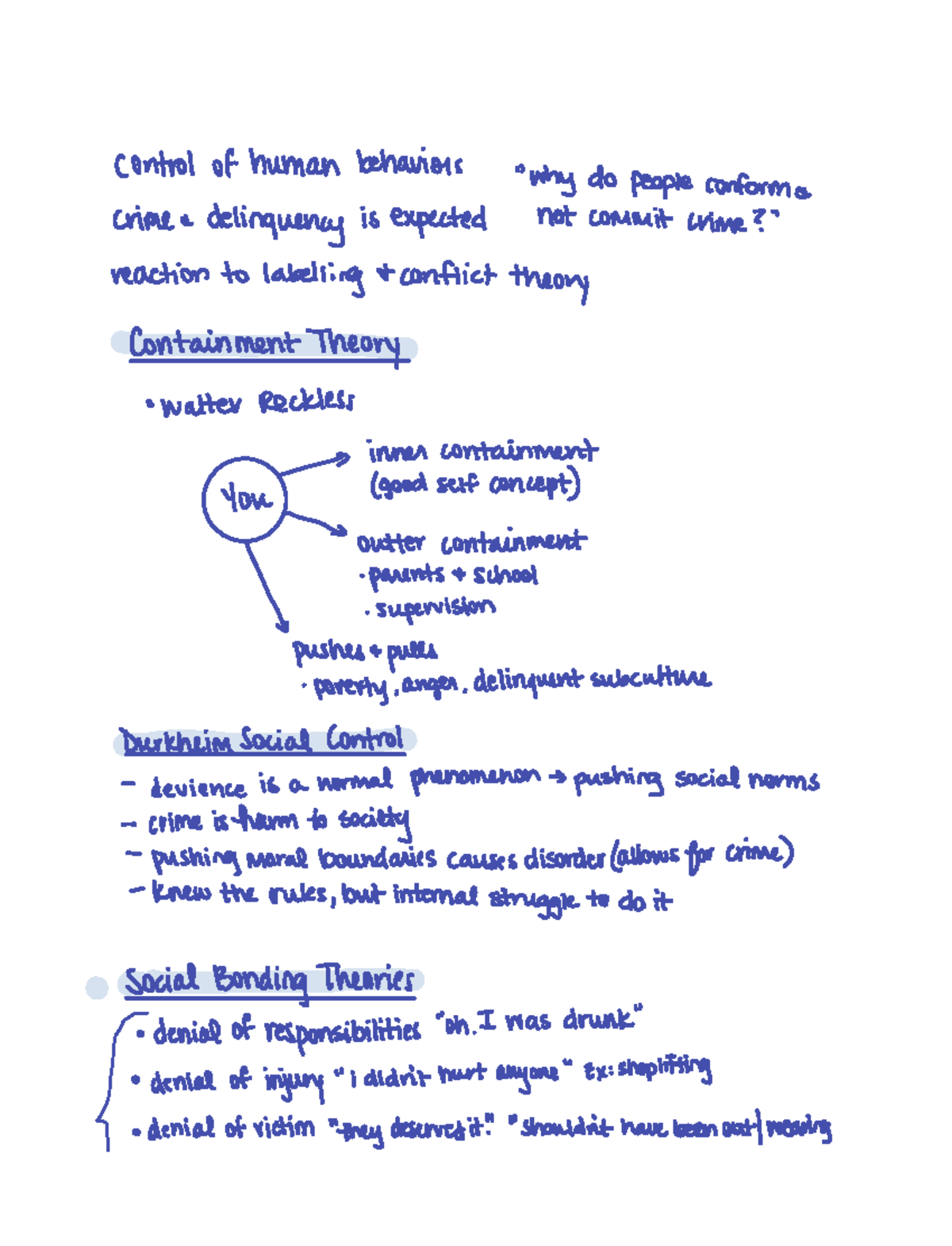 Ch 11 social control theories - control of human behaviors why do ...