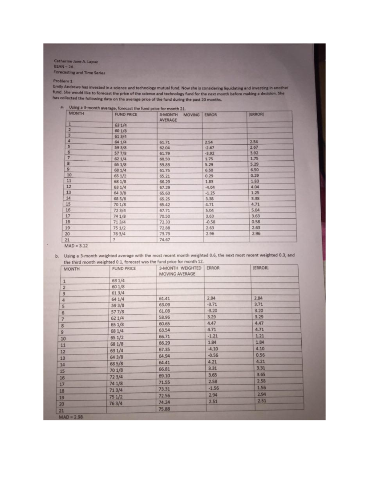 Forecasting - My Lecture Notes - Financial Markets - Studocu