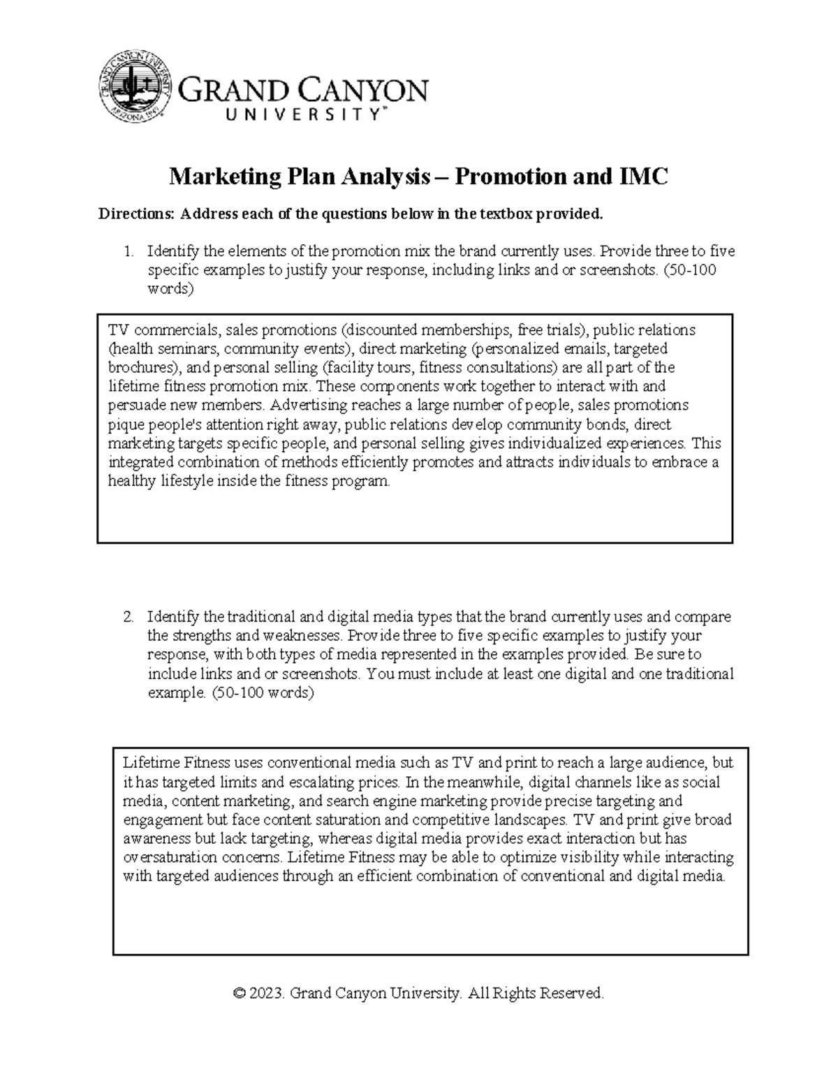 Plan promotion - assignment - Marketing Plan Analysis – Promotion and ...