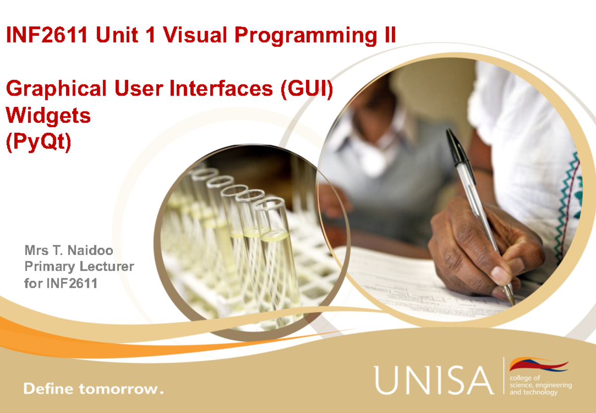 2024 Unit1 INF2611 GUI - INF2611 Unit 1 Visual Programming II Graphical User Interfaces (GUI ...