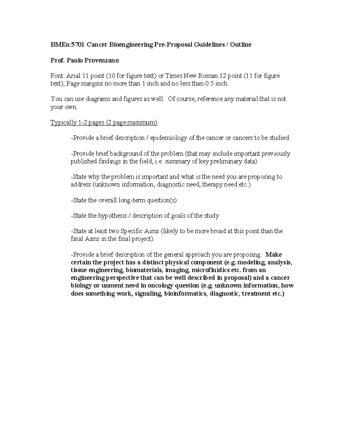 BMEn 5701 Cancer Bioegineering Pre Proposal Guidelines 2021 - Paolo ...